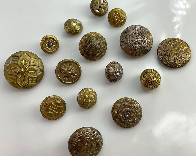 Lot of 15 Antique Gilt Golden Age Buttons Old Variety - Etsy