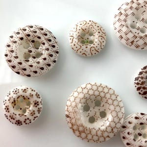 Lot 7 Antique Brown China Calico Buttons Old Variety Patterns - Etsy