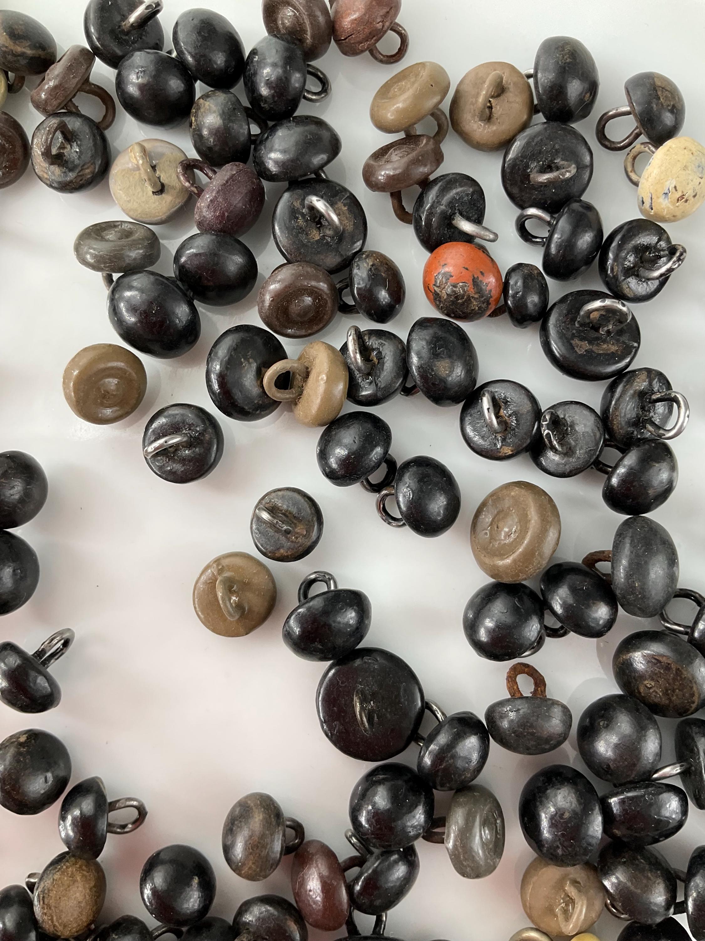 Lot 172 Antique Shoe Buttons Old Original for Crafts Teddy Bear Eyes ...