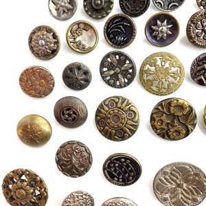 Lot 100 Antique Small Metal Buttons Old Variety Tints Flowers - Etsy