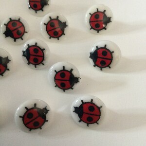 Set 14 Ladybug Buttons Vintage Plastic Small Red White Ladybugs - Etsy