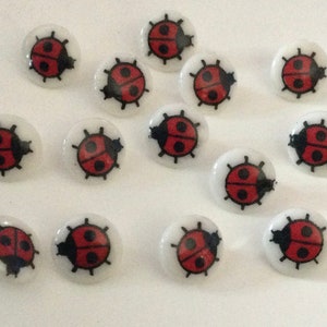 Set 14 Ladybug Buttons Vintage Plastic Small Red White Ladybugs - Etsy