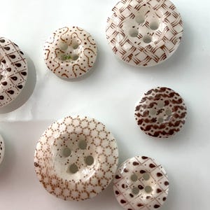 Lot 7 Antique Brown China Calico Buttons Old Variety Patterns - Etsy