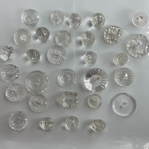 Clear Glass Buttons - Etsy