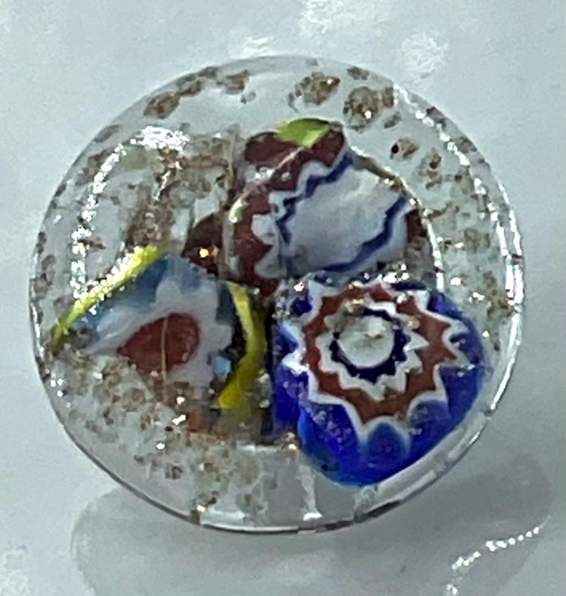 Unique Millefiori Glass Paperweight Small Vintage Button Colorful - Etsy