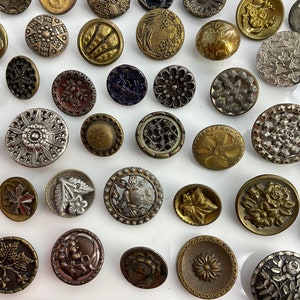 Lot 100 Antique Small Metal Buttons Old Variety Tints Flowers - Etsy