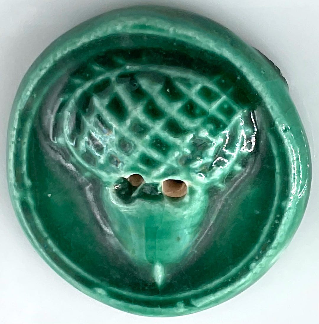 Medium Vintage Green Glazed Ceramic Acorn - Etsy