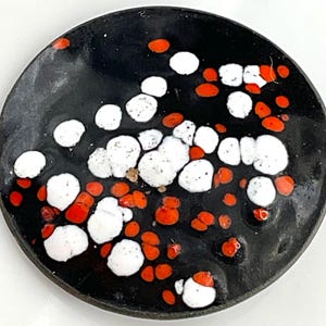 Vintage Enamel Medium Button Red White Black Counter Enameled - Etsy