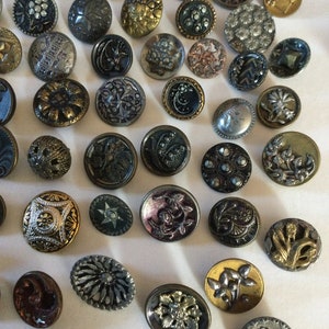 Lot 100 Antique Small Metal Buttons Old Variety Tints Flowers | Etsy