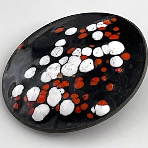 Vintage Enamel Medium Button Red White Black Counter Enameled - Etsy