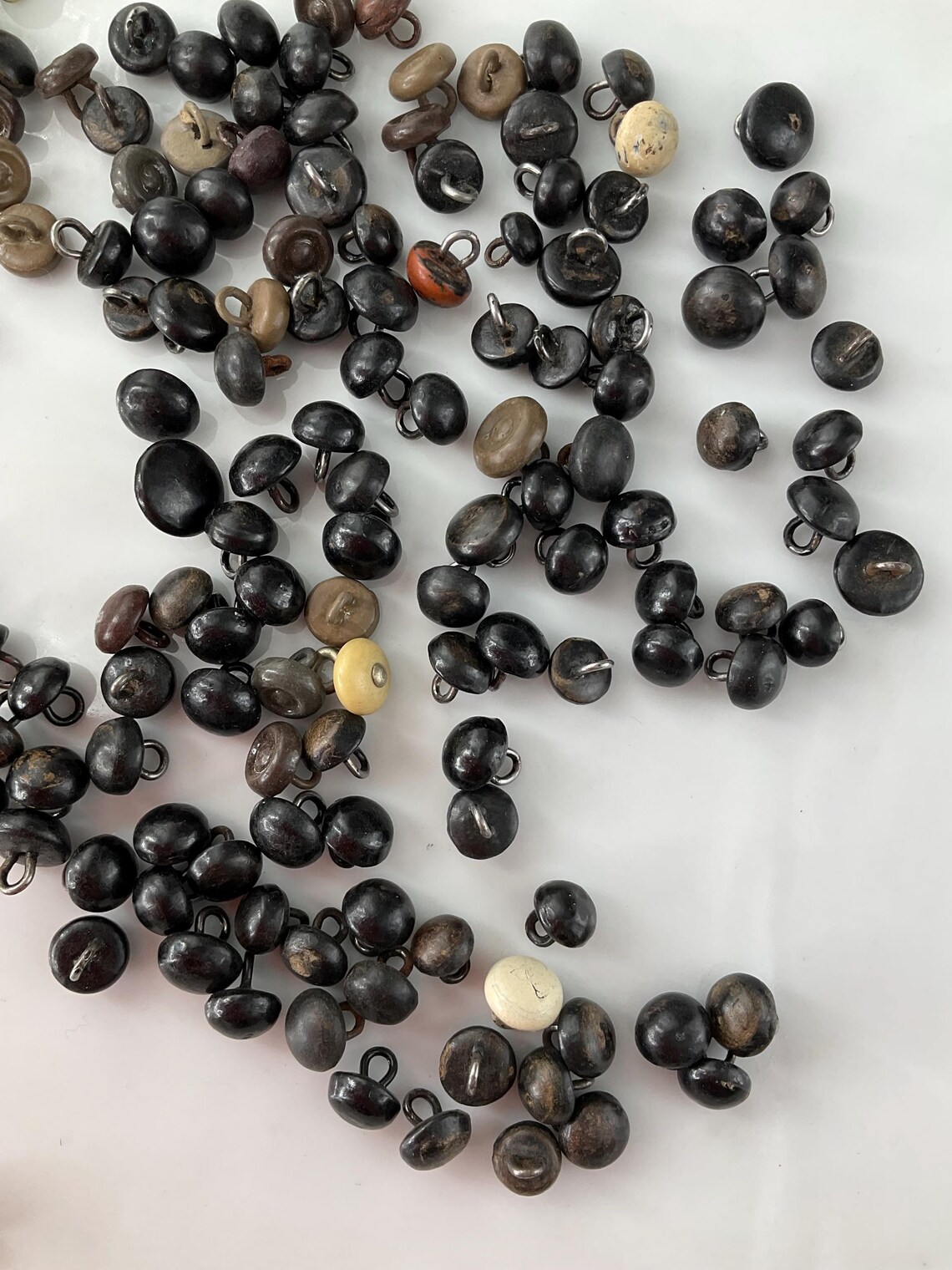 Lot 172 Antique Shoe Buttons Old Original for Crafts Teddy Bear Eyes ...