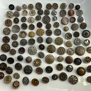 Lot 100 Antique Small Metal Buttons Old Variety Tints Flowers - Etsy