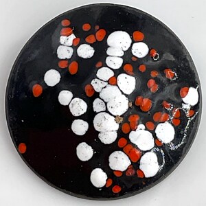 Vintage Enamel Medium Button Red White Black Counter Enameled - Etsy
