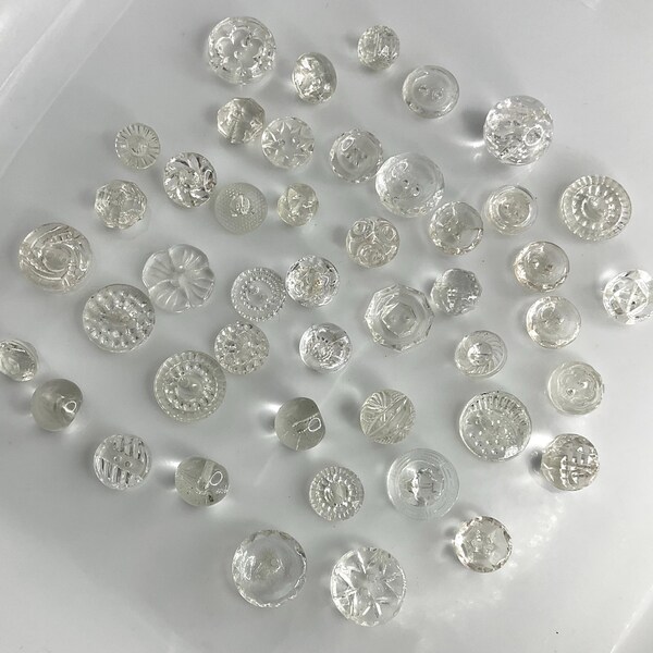 Clear Glass Buttons - Etsy