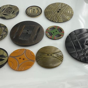 Lot 10 Old Celluloid Wafer Buttons Large XL Antique Extra Large Variety ...