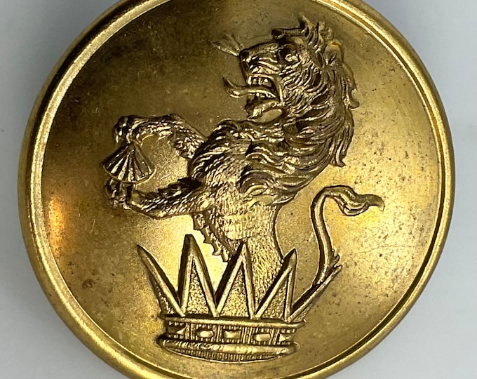 Antique British Livery Button Lion Object Crown Coronet Firmin Backmark ...