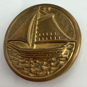 Large Antique Sailboat Picture Button Metal Old Pictorial - Etsy