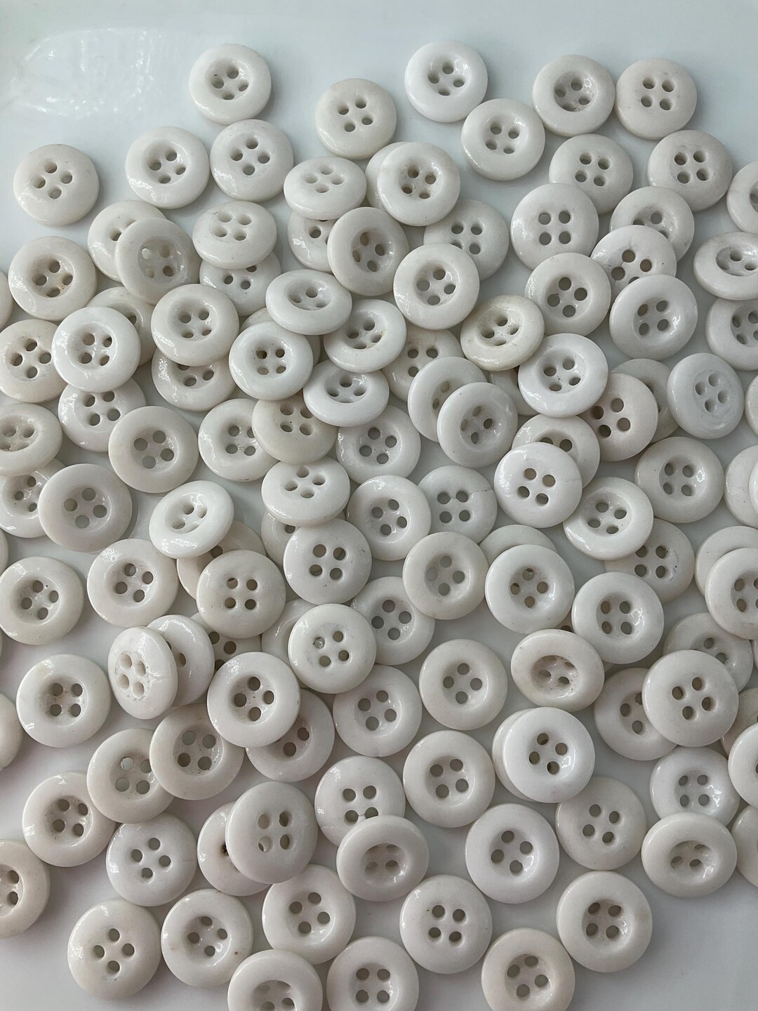 Bulk Lot Set 140 Antique White China Buttons Old Crafts Sewing Doll ...