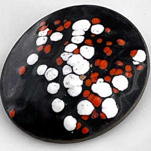 Vintage Enamel Medium Button Red White Black Counter Enameled - Etsy