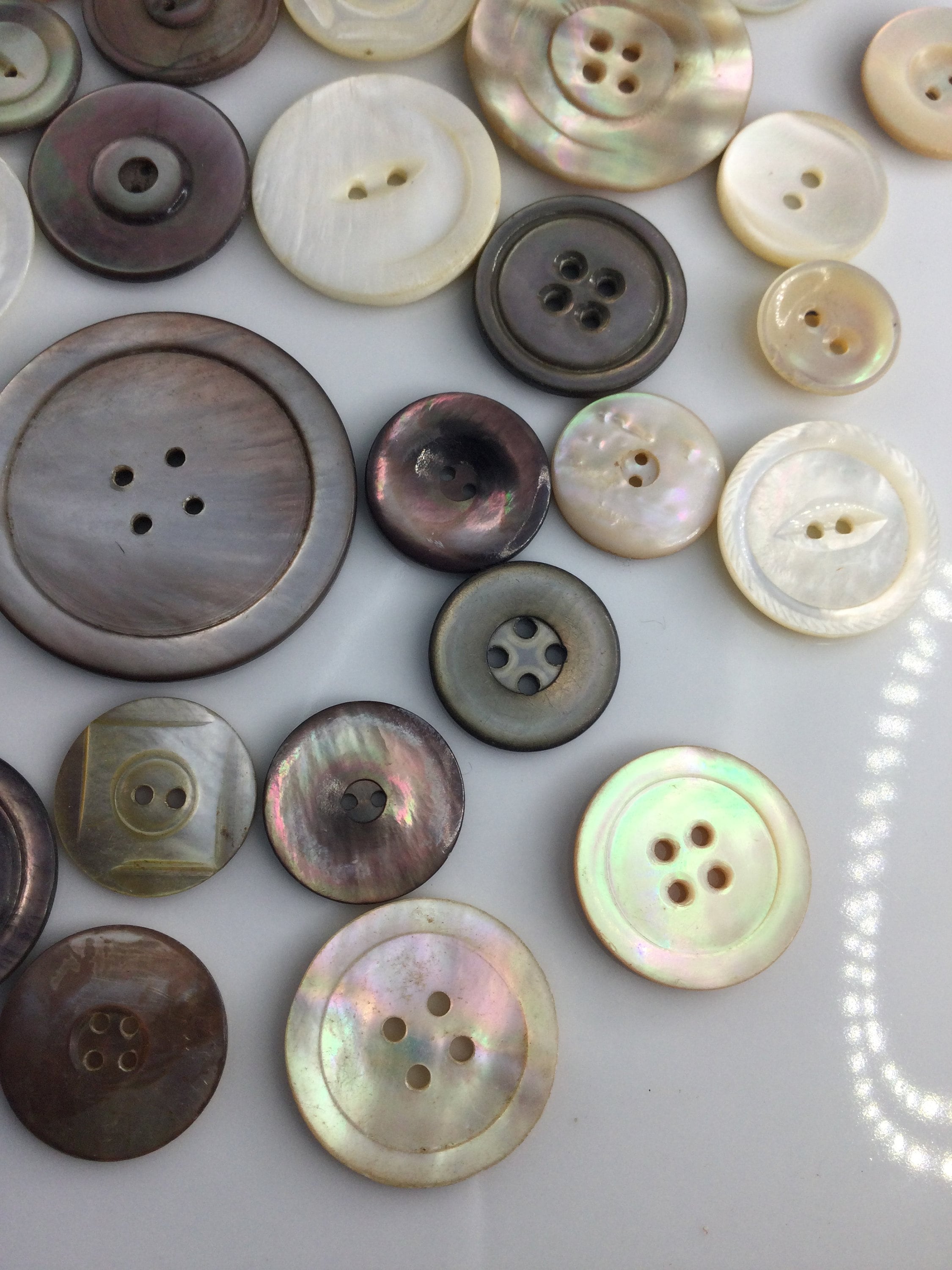 Bulk Lot 34 Antique Pearl Buttons Old Vintage Variety Smokey | Etsy