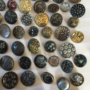 Lot 100 Antique Small Metal Buttons Old Variety Tints Flowers | Etsy