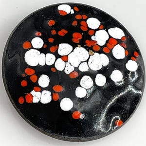 Vintage Enamel Medium Button Red White Black Counter Enameled - Etsy