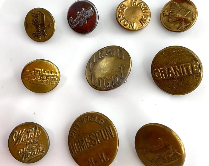 Lot 10 Old Work Clothes Overalls Antique Buttons Variety Verbal ...