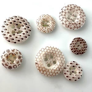 Lot 7 Antique Brown China Calico Buttons Old Variety Patterns - Etsy