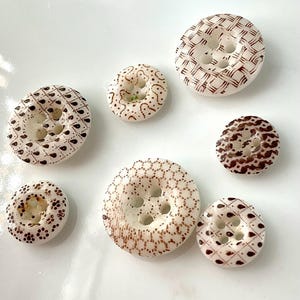 Lot 7 Antique Brown China Calico Buttons Old Variety Patterns - Etsy