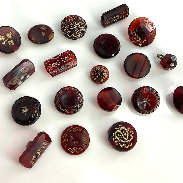 Antique Glass Buttons - Etsy