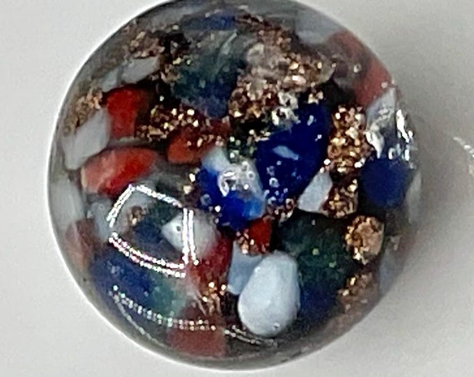 Colorful Glass Paperweight Vintage Button Colorful Small PW Multicolor ...