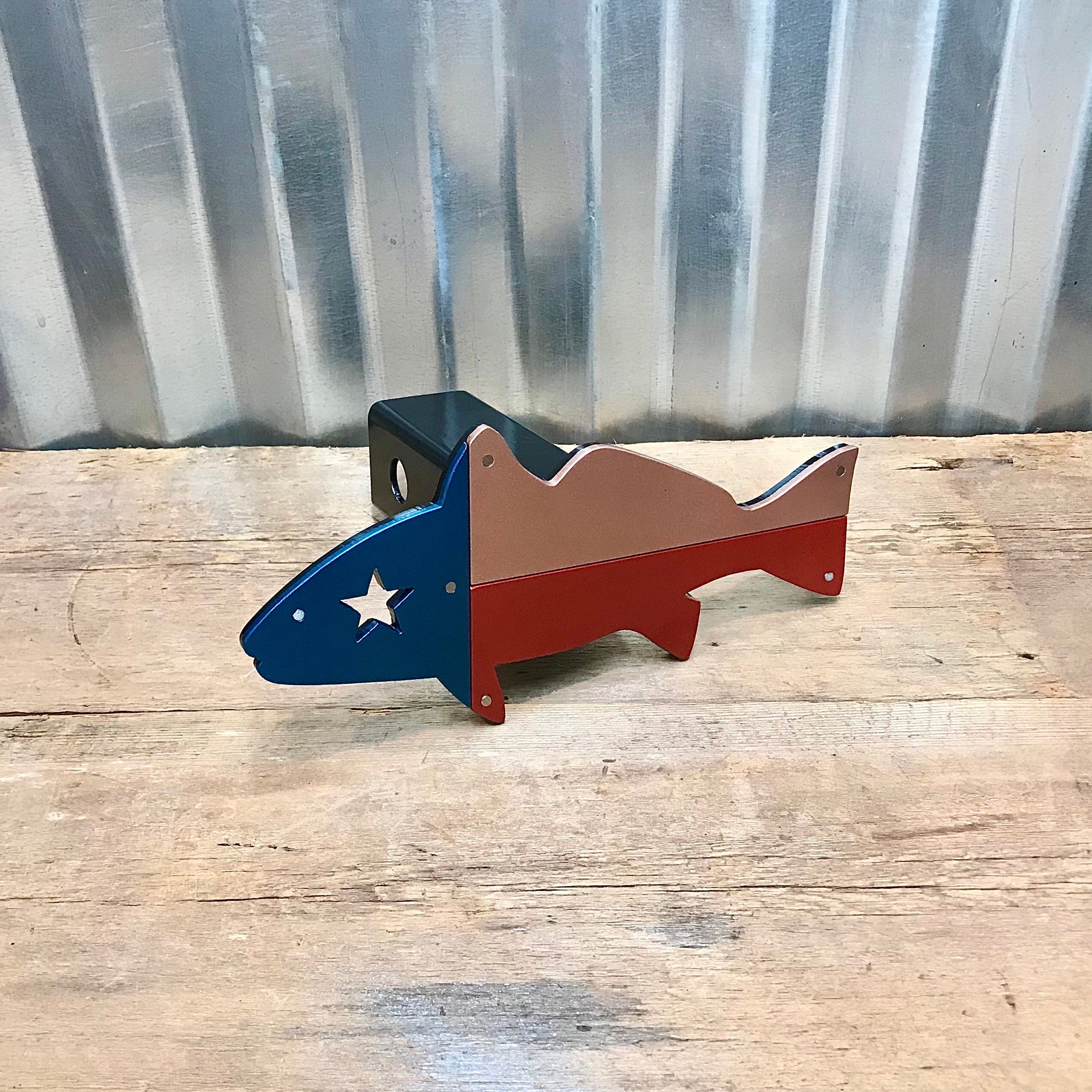 Texas Flag Red Fish Hitch Cover