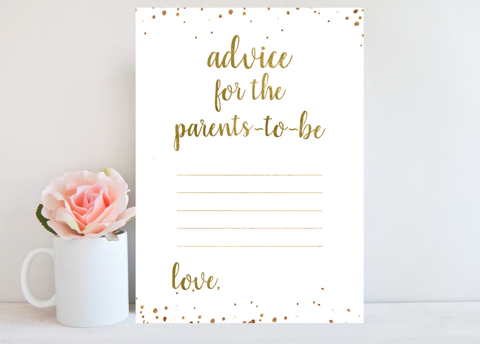 Advice for Parents to Be Baby Shower Advice Cards Gold - Etsy