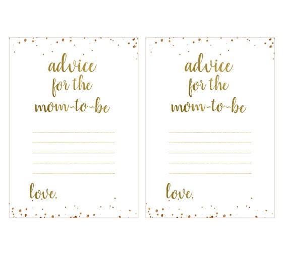 Advice for the Mom-to-be Printable Gold Confetti Baby Shower - Etsy