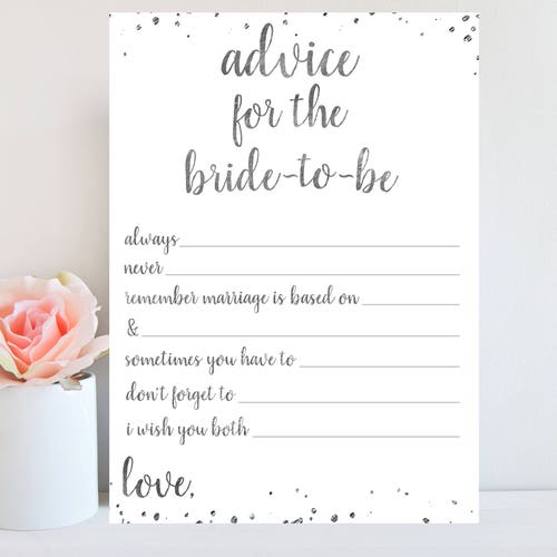 Advice for the Bride Bridal Shower Sign Bridal Party - Etsy