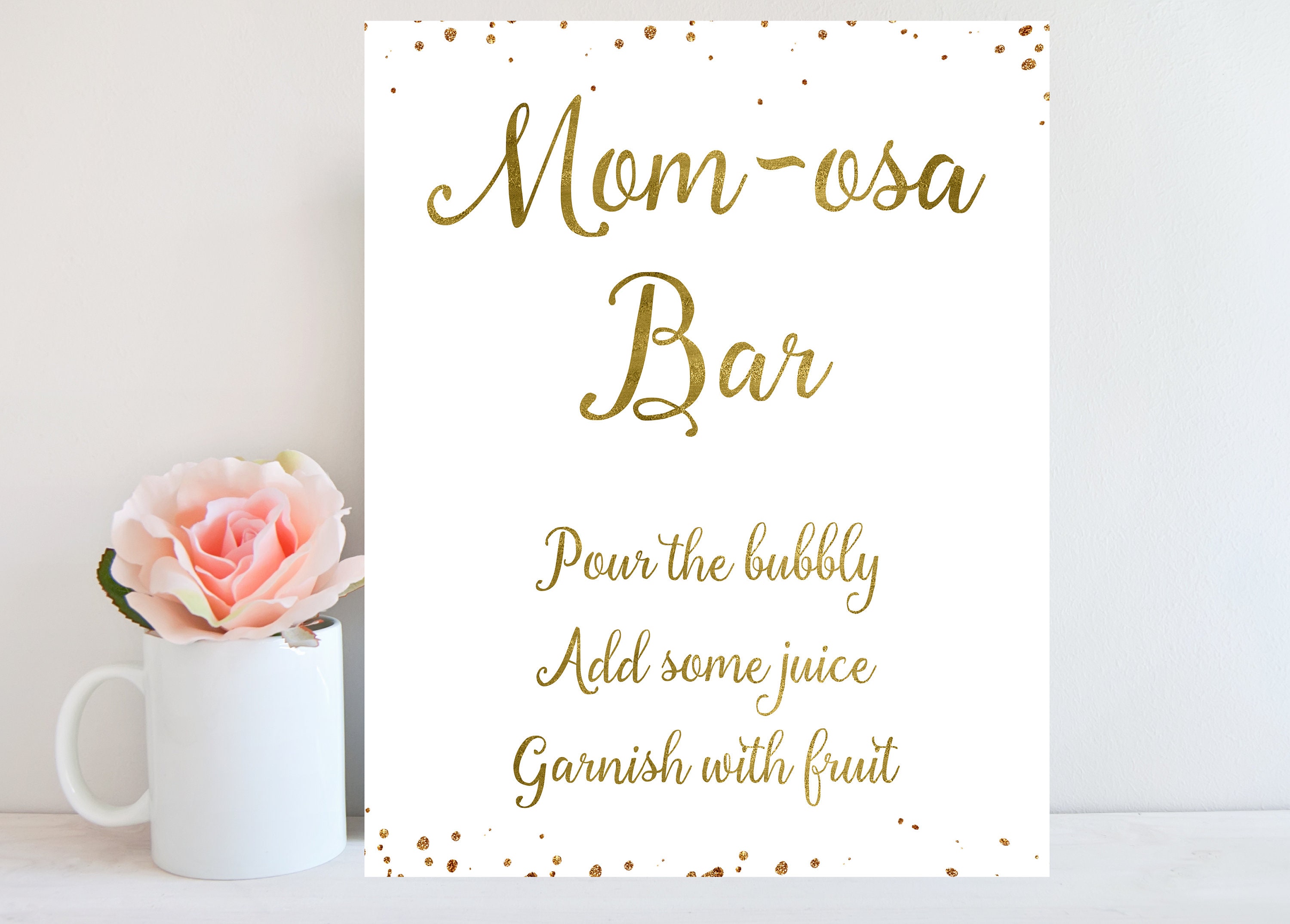 Mom-osa Bar Sign Printable Baby Shower Decor Momosa Bar - Etsy