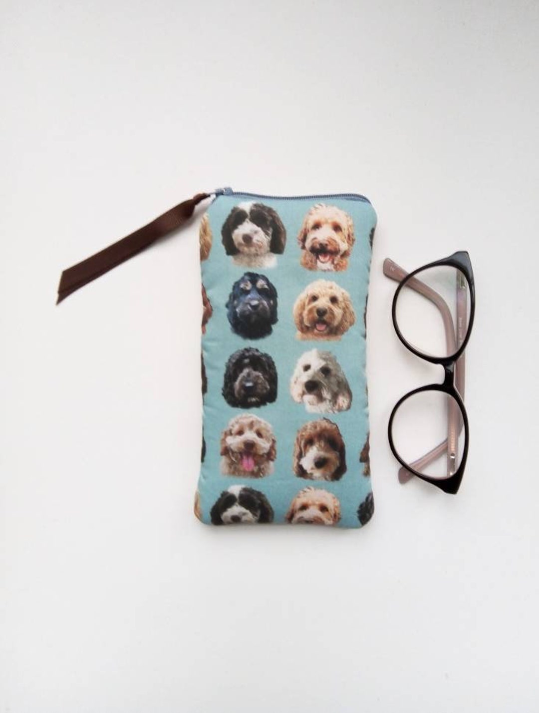 Cockapoo Zip Glasses Case, Padded Spectacle Pouch for Dog Lover, Soft ...
