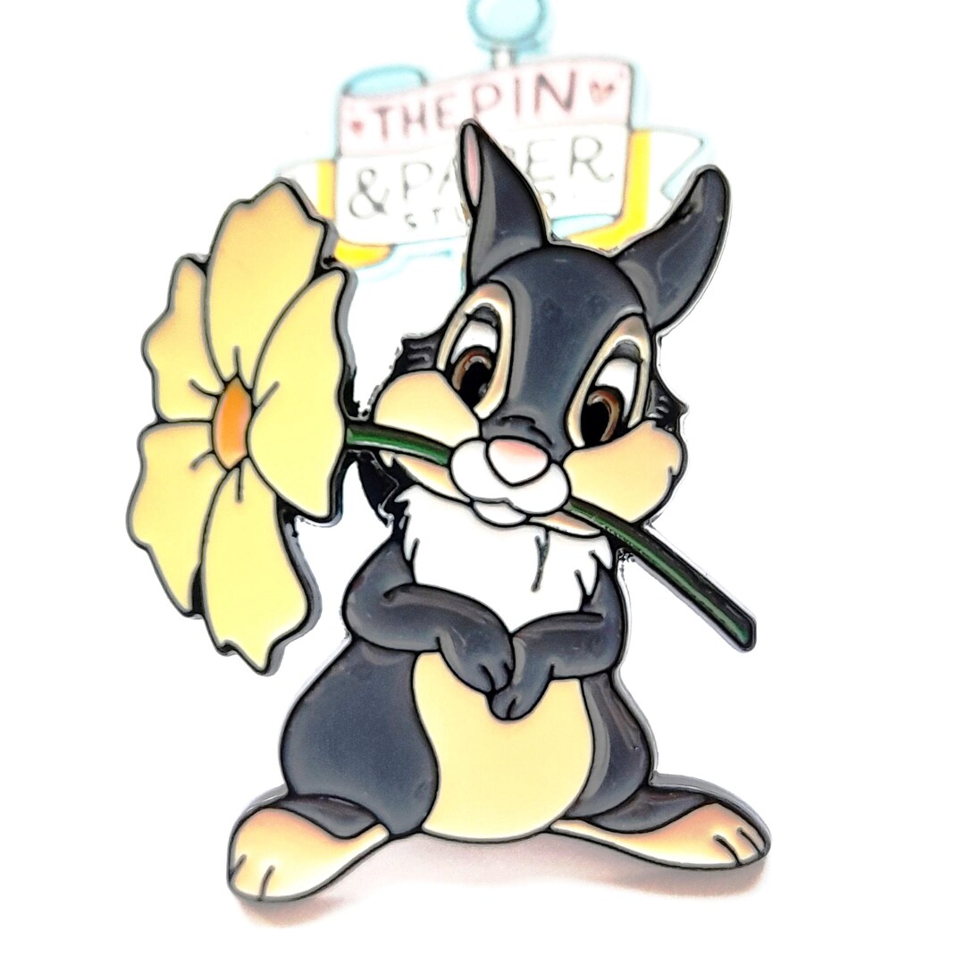 Thumper With Flower Enamel Pin Adorable Bambi Collectible - Etsy Ireland