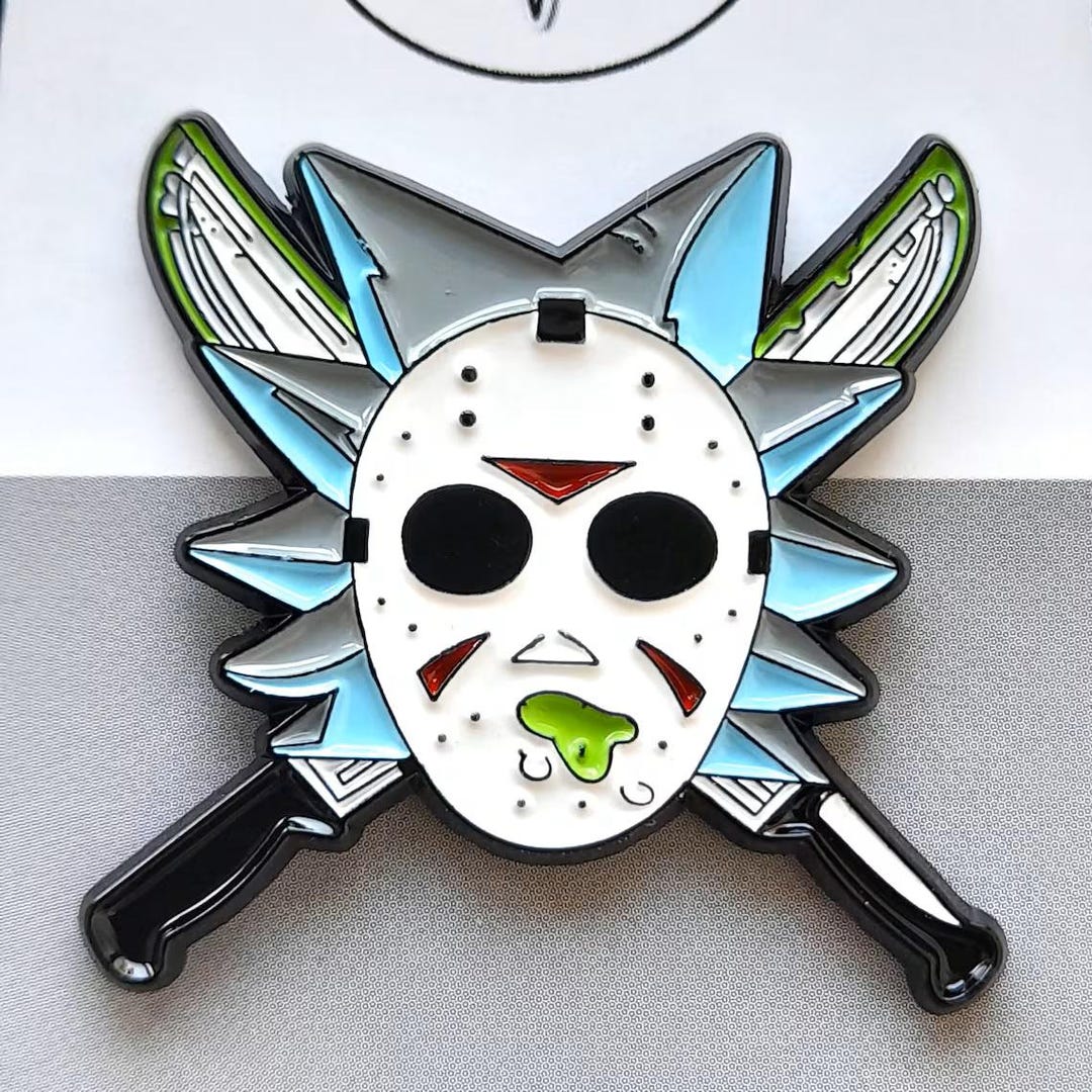 Rick the Ripper Enamel Pin – Sci-fi Horror Mashup, Jason Mask Parody ...