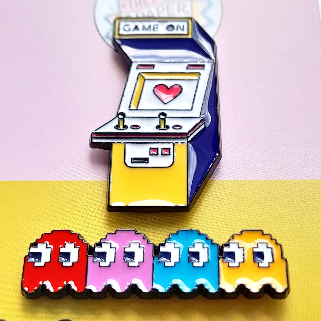 Retro Arcade Enamel Pin Set-game on | Pac-man Enamel Pin | Retro Arcade ...