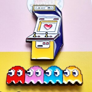 Retro Arcade Enamel Pin Set-game on | Pac-man Enamel Pin | Retro Arcade ...