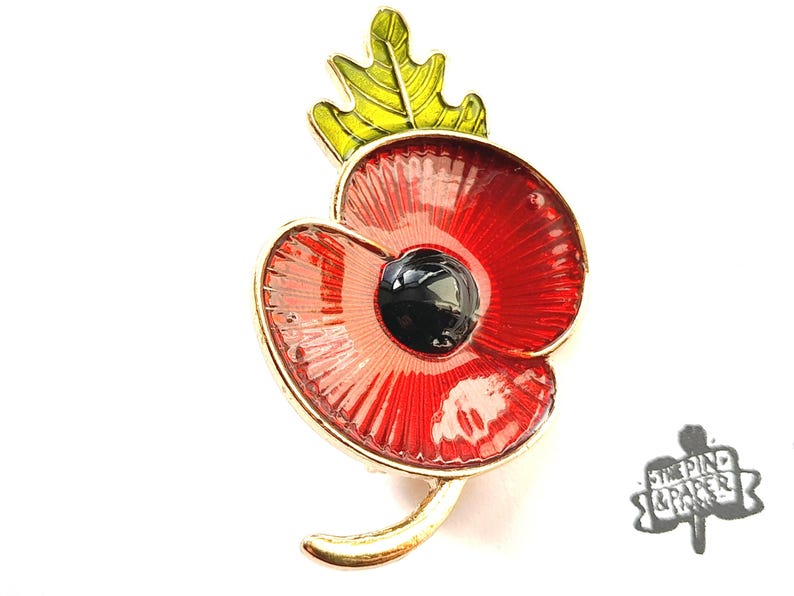 Remembrance Day Poppy Pin Honor, Tribute & Never Forget Memorial Brooch ...
