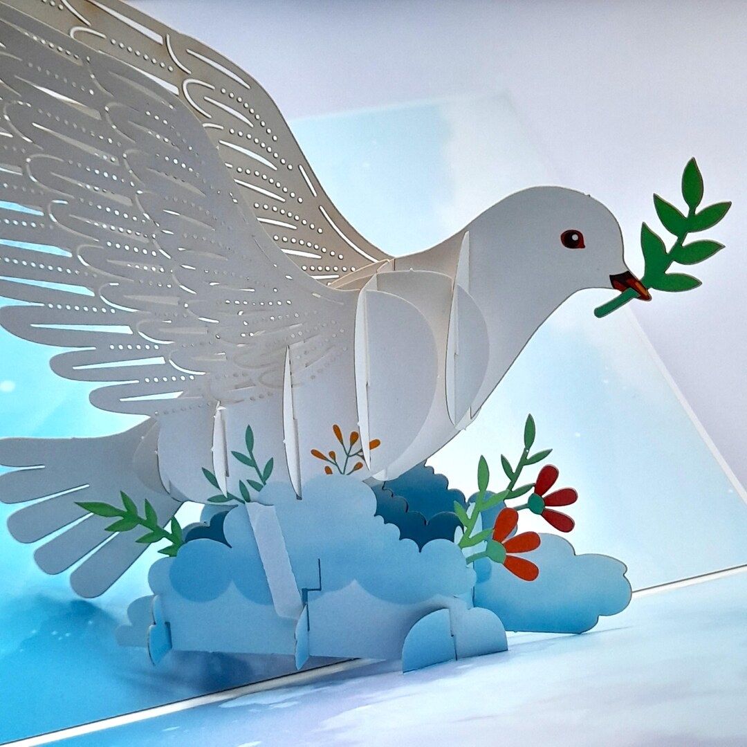 3D Dove of Peace Pop-up Card – Religious Greeting Card for Sympathy ...