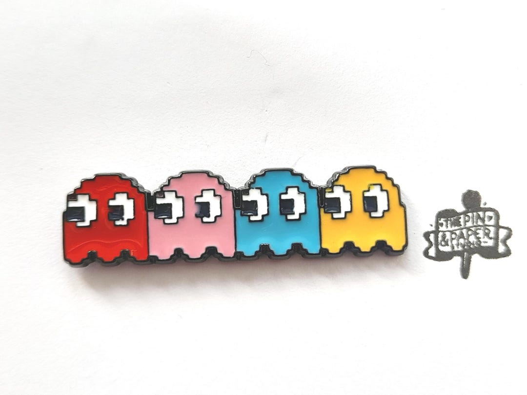Pac-man Enamel Pin Retro Arcade Game Pin Gamer Gift, Vintage Video Game ...