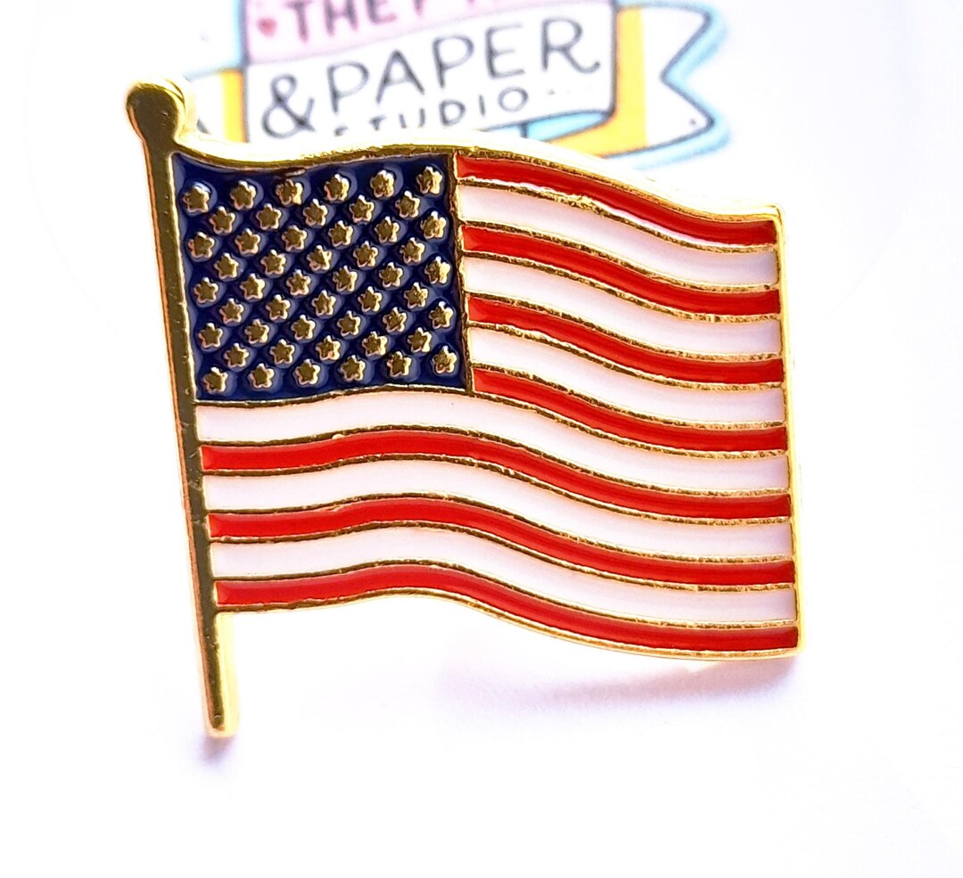 American Flag Enamel Pin – USA Patriotic Lapel Pin, 4th of July Gift ...