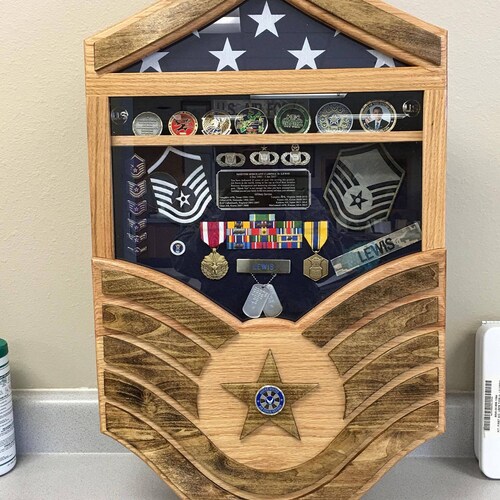 Air Force Wings Retirement Shadow Box Flag Display Case - Etsy