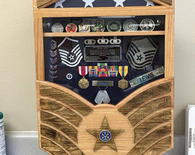 Air Force Stripes Retirement Shadow Box medium | Etsy