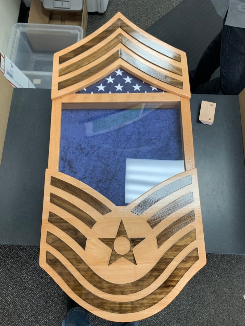 Air Force Stripes Retirement Shadow Box (medium) - Etsy