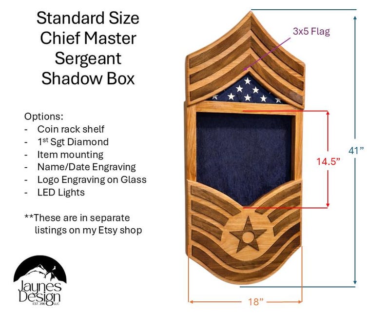 Custom Air Force Chief Master Sergeant Retirement Shadow Box ...
