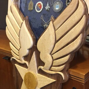 Heritage Air Force Retirement Shadow Box, Wall Hanging, Wood, Office ...